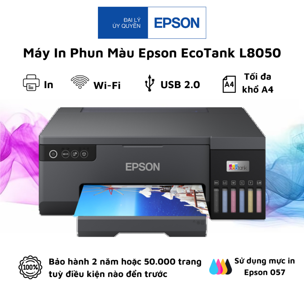 Máy In Epson Ecotank L8050 Thiết Kế Nhỏ Gọn In 6 Màu Mực Độ Phân Giải ...