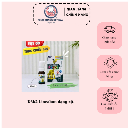Vitamin LineaBon K2+D3 Dạng Xịt Tiện Lợi Hỗ Trợ Hấp Thu Canxi Cho Trẻ ...