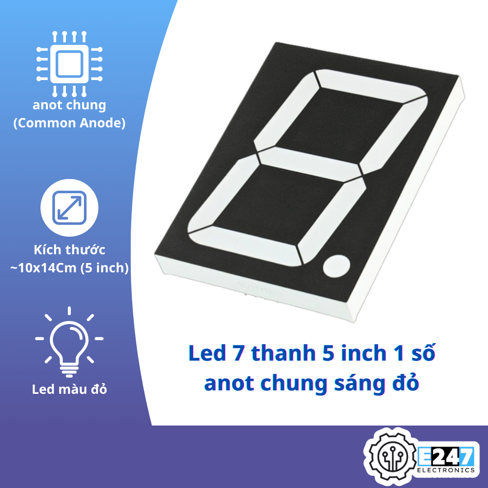 LED 7 thanh 5 inch 1 số anot chung sáng đỏ | Shopee Việt Nam