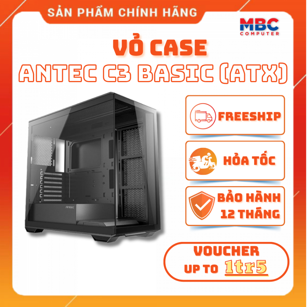 Vỏ case ANTEC C3 Basic (ATX/Màu đen) - New - Bảo hành 12 tháng | Shopee Việt Nam