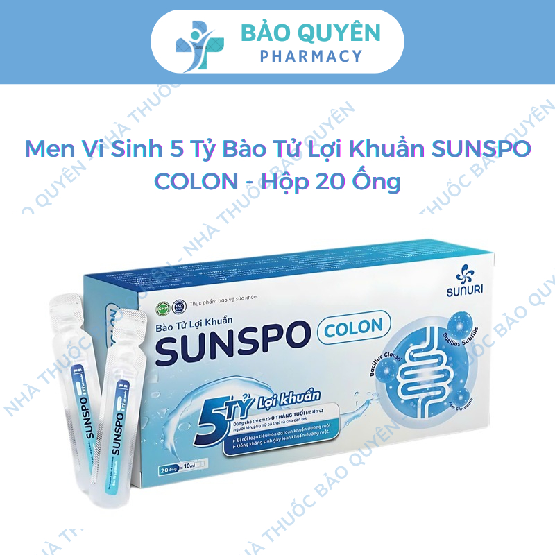 Men Vi Sinh SUNSPO COLON – 5 Tỷ Lợi Khuẩn Bào Tử – Hộp 20 Ống – Ngừa ...