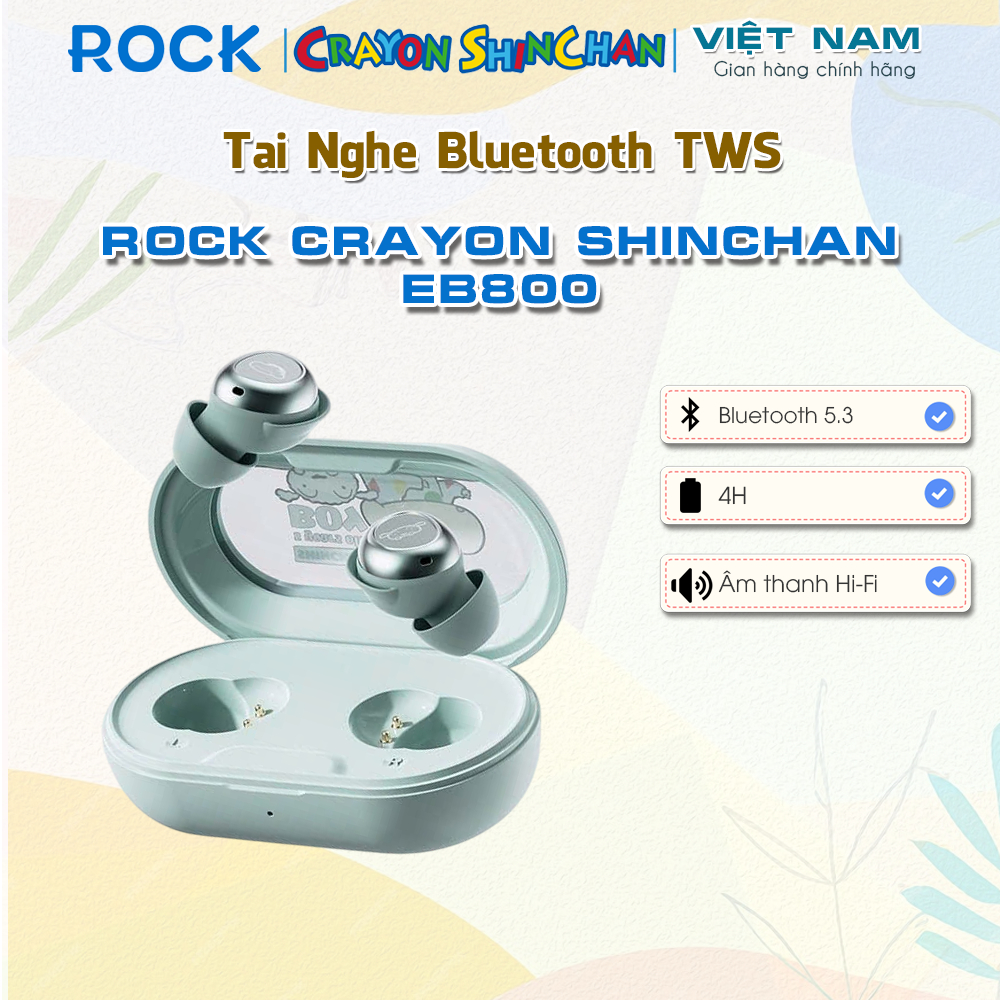 Tai Nghe Bluetooth TWS ROCK Crayon Shinchan EB800 (Bluetooth 5.3, 4H ...