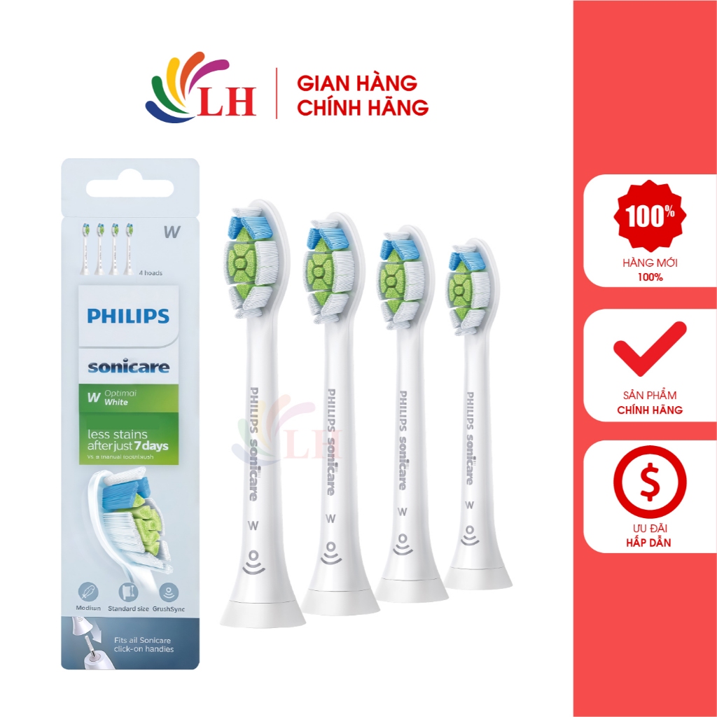 Đầu bàn chải điện Philips Sonicare W2 Optimal White HX606 - Hàng chính ...