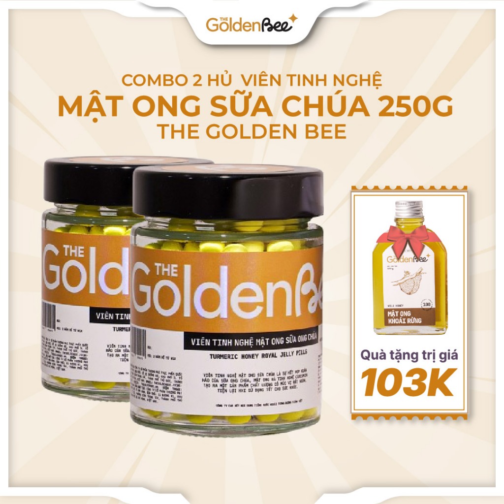 Combo 2 Hũ Viên Tinh Nghệ Mật Ong Sữa Ong Chúa The Golden Bee 250g/1 hũ ...