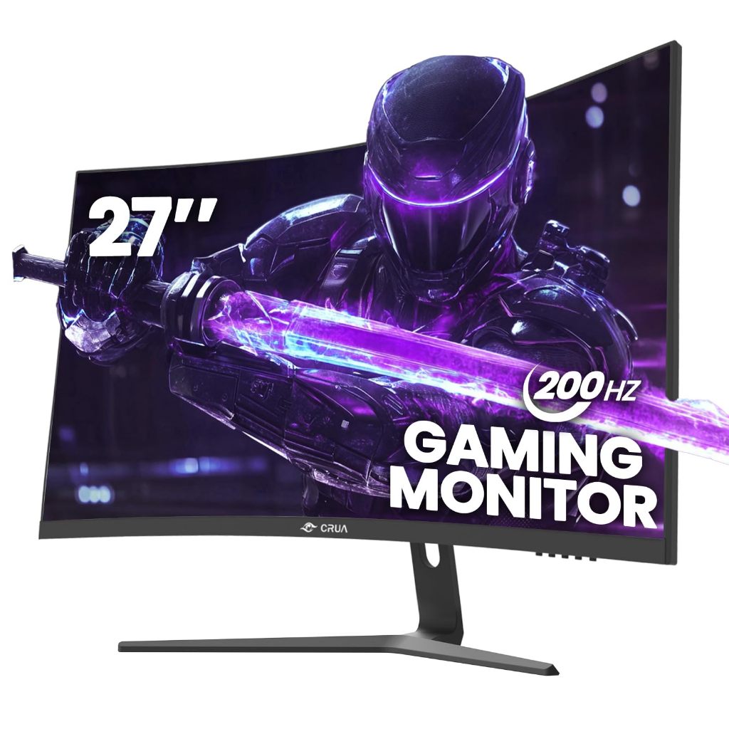 CRUA 27-inch curved gaming monitor, 180Hz/200Hz FHD 1080P VA screen,low ...