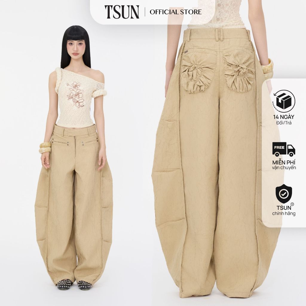 Quần Dài Nâu Ống Rộng Brand TSUN Chính Hãng - ALI PANTS Unisex Phối ...