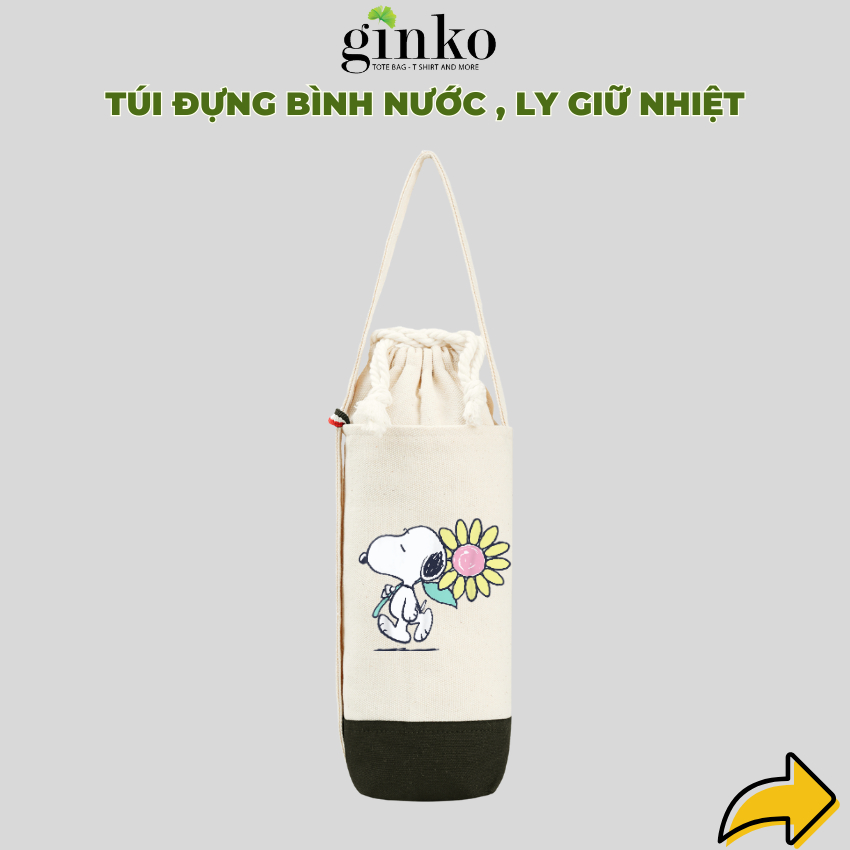 Túi Đựng Ly, Bình, Cốc Giữ Nhiệt (holder bag) Vải Canvas phối màu trơn ...