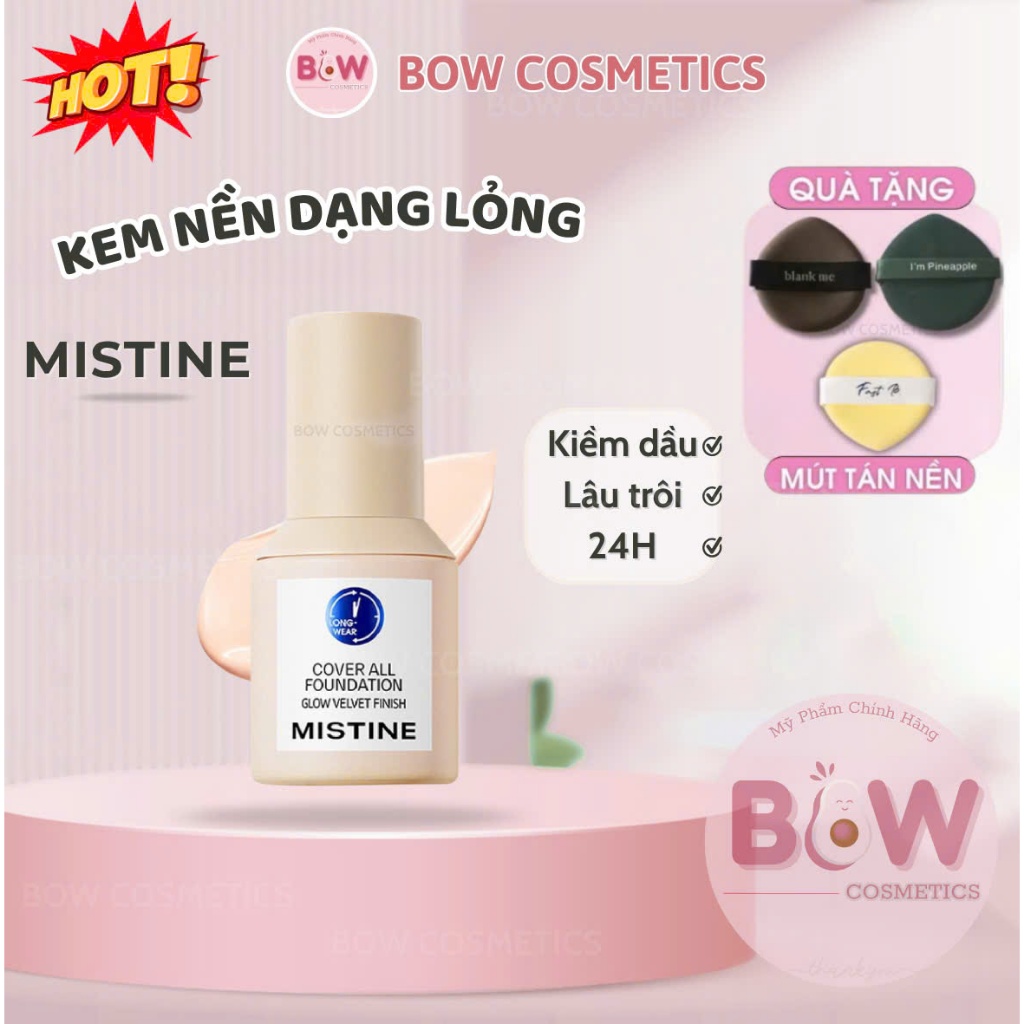 [Hỏa Tốc] Kem Nền MISTINE Cover All Foundation Lâu Trôi Mịn Nhẹ Tự ...