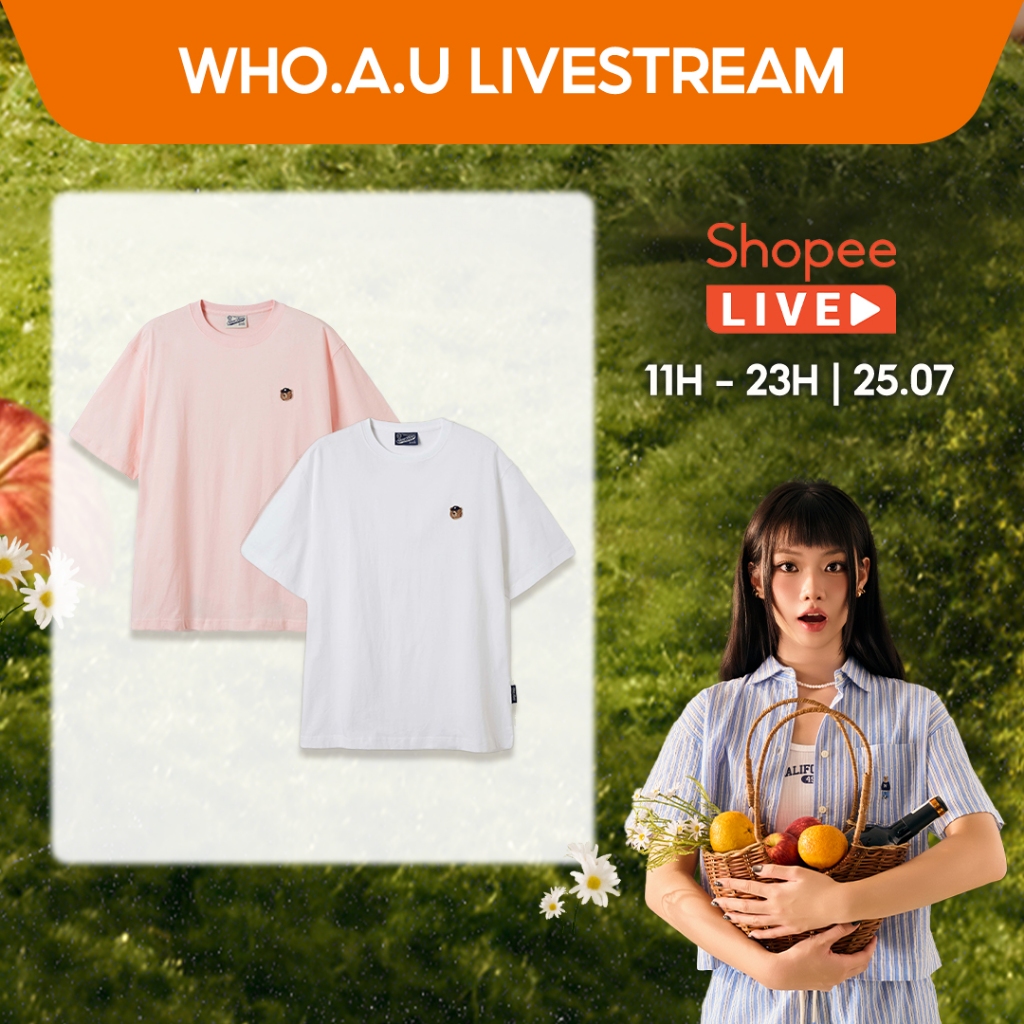 Áo Thun WHO.A.U 2PACK Steve Head Patch T-shirt[B]_WHRAF2352U | Shopee Việt Nam