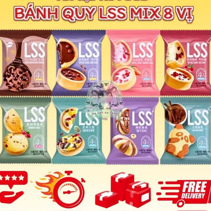 8 VỊ Bánh Mixx LSS, Bánh Quy Socola LSS, Bánh quy bơ phủ socola thơm ...