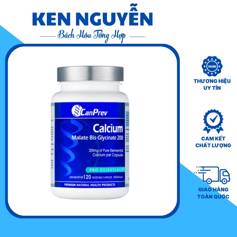 Viên uống CanPrev Calcium Malate Bis-Glycinate 200 – Bổ sung canxi dễ ...