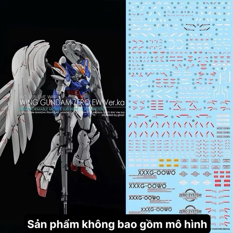 [Ghost/G-rework] Decal/Đề can nước mô hình MG Wing Gundam Zero EW ver ...