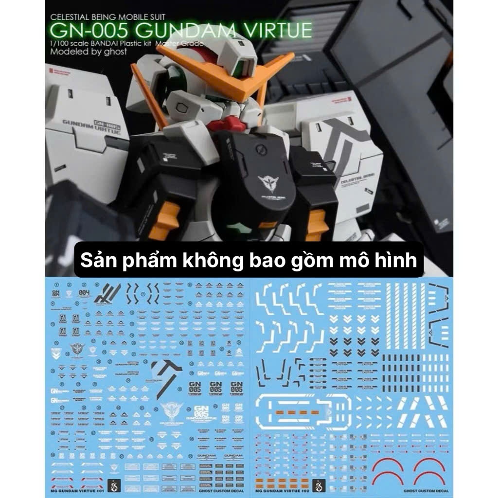 [Ghost/G-rework] Decal/Đề can nước mô hình MG 1/100 Virtue Gundam ...