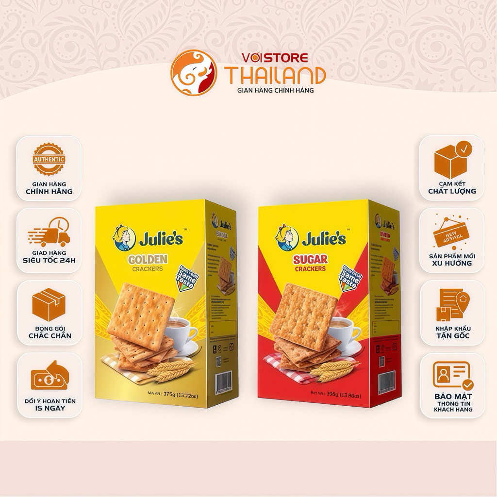 [CHO NGƯỜI TIỂU ĐƯỜNG] Bánh Quy Giòn Lúa Mì Julie's Golden Crackers ...