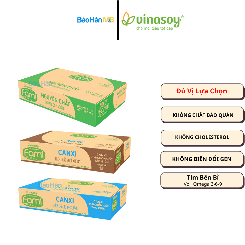 Sữa đậu nành Fami Vinasoy - Thùng x 36 Hộp 200ml Đủ vị - Date Mới ...