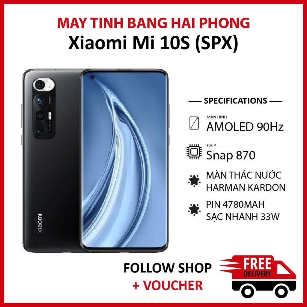 Điện thoại Xiaomi Mi 10s (SPX) RAM 8/256GB chip Snapdragon 870 loa Harman Kadon hỗ trợ quay ...