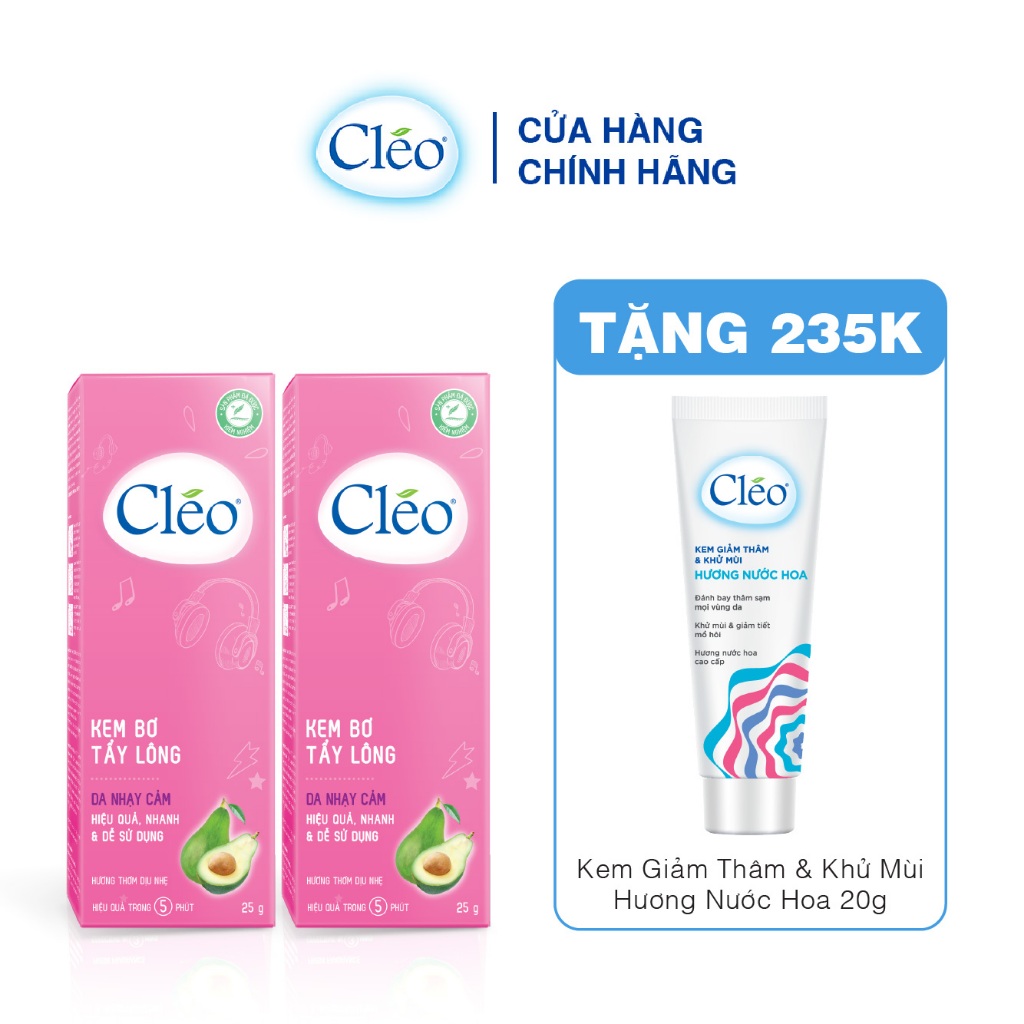 Kem Tẩy Lông Cho Da Nhạy Cảm, Tẩy Lông Nách, Tẩy Lông Tay Chân Cléo 100G ( 50gx2) | Shopee Việt Nam