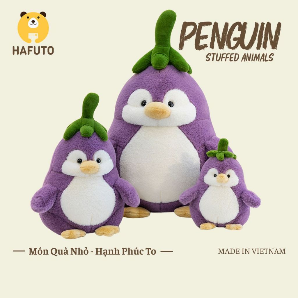 Gấu Bông Chim Cánh Cụt Cosplay Quả Cà Tím Mềm Mịn Cao Cấp Hafuto, Lý ...