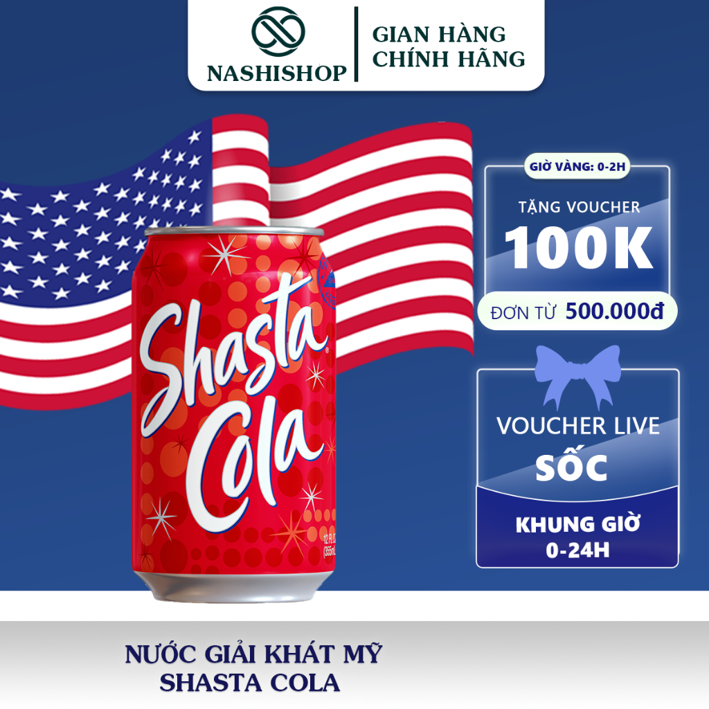 Nước Ngọt Có Ga Shasta Cola 355ml Giải Khát Cực Đã, Vị Ngon Tuyệt Vời ...