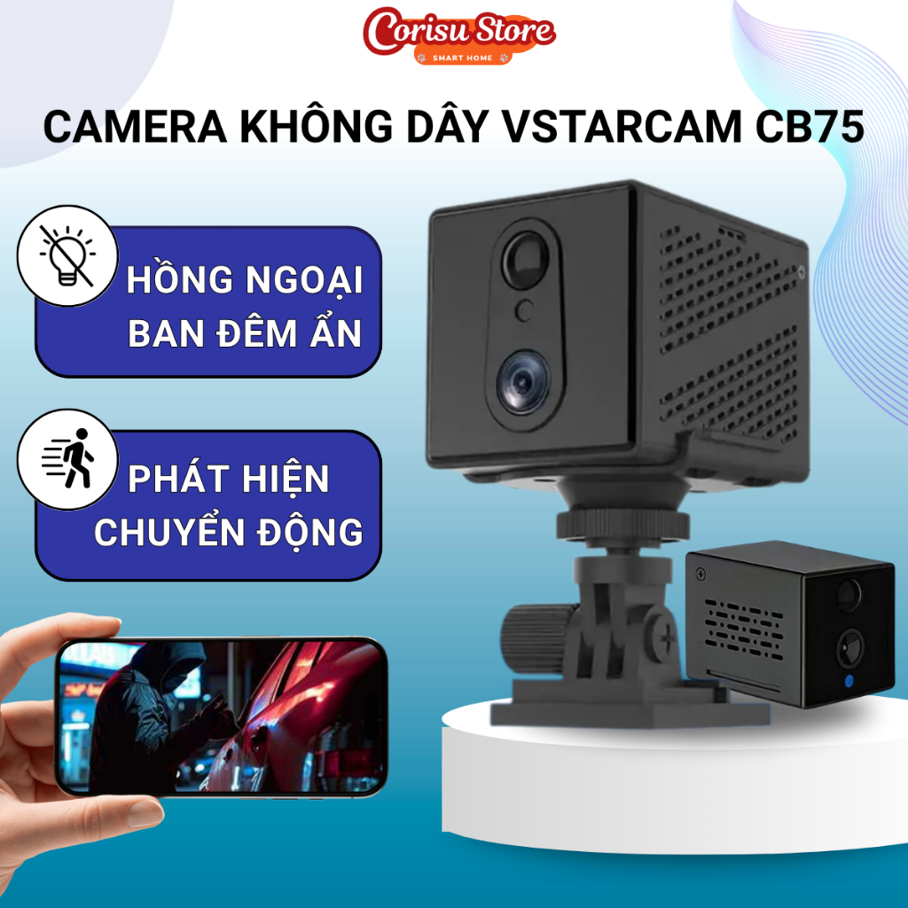 Camera không dây 4g Vstarcam CB75 dùng pin và sim phát hiện chuyển động ...