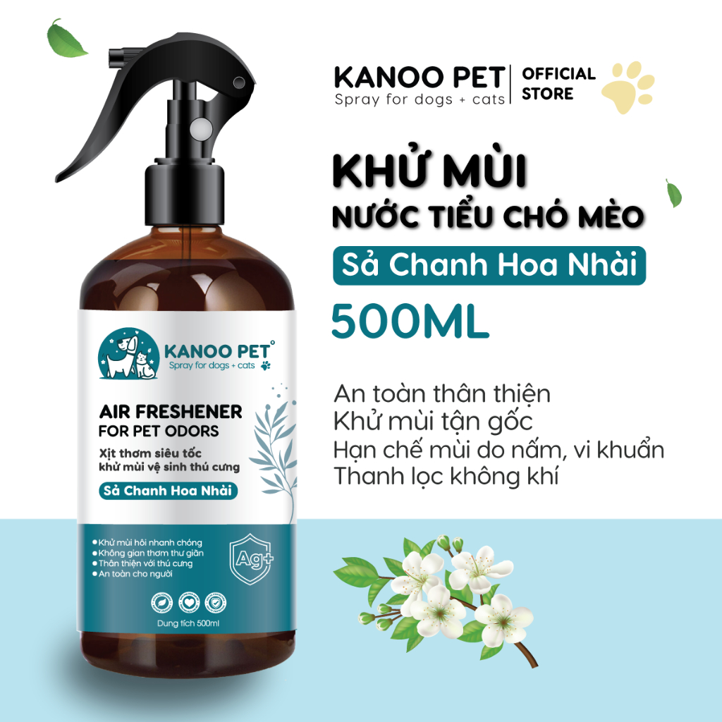 Xịt khử mùi nước tiểu, chậu cát chó mèo Kanoo Pet - Sả Chanh Hoa Nhài ...
