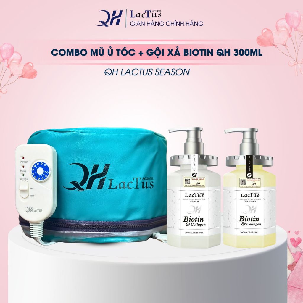 Dầu gội biotin collagen mũ hấp tóc tại nhà QH Lactus ủ tóc tại nhà ...