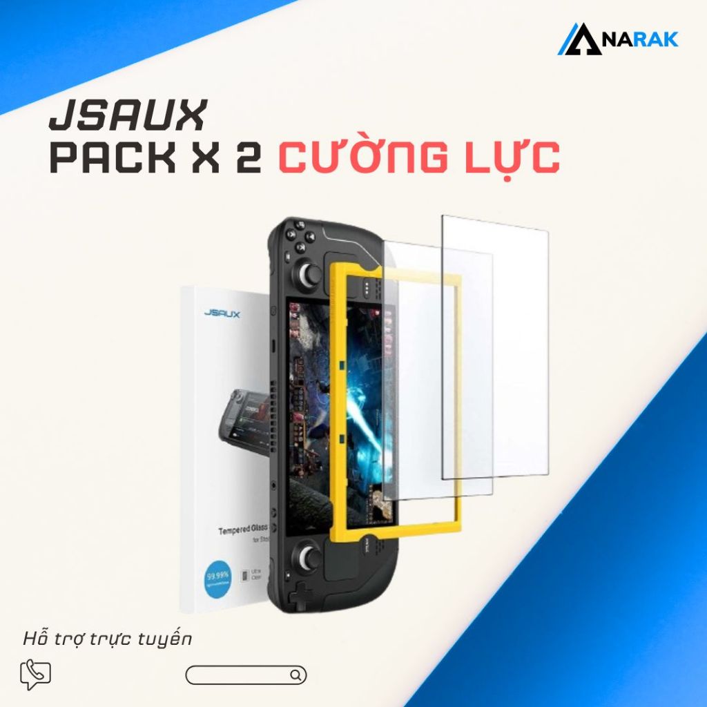 [KÈM KHUNG DÁN] Kit 2 kính Cường Lực (JSAUX) cho Steam Deck OLED/LCD ...