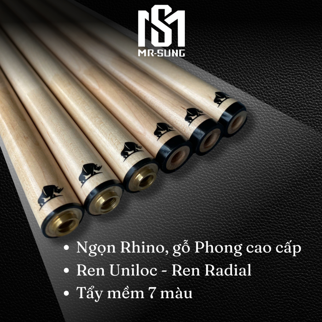 Ngọn Cơ Gỗ RHINO Ren Radial/Uniloc Cao Cấp, Siêu Thẳng, Siêu Bền - MR ...