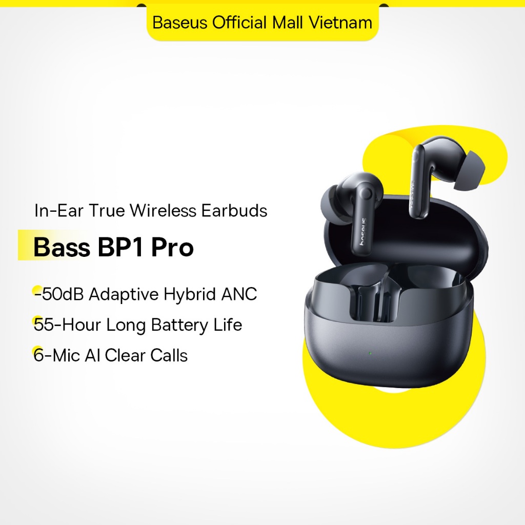 Tai Nghe Bluetooth Baseus BP1 Pro ANC -50dB Bass Tốt 55 Giờ Phát Nhạc ...
