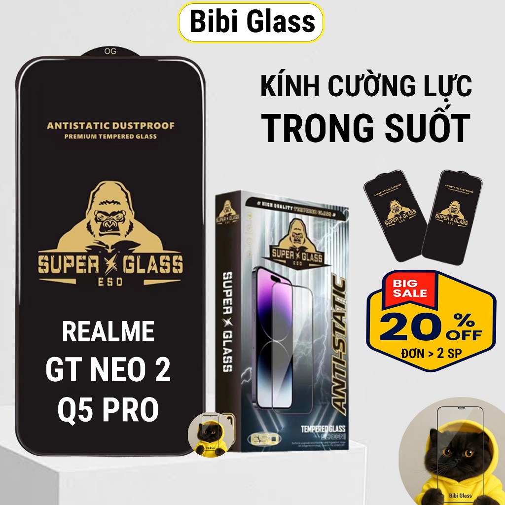 Kính cường lực Realme GT Neo 2 / Q5 pro cao cấp thế hệ mới full màn ...