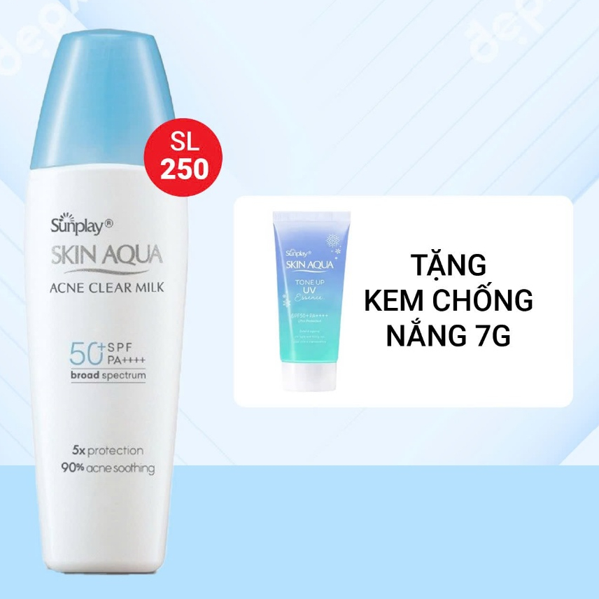 [TẶNG KCN 7G] Sữa chống nắng dưỡng da ngừa mụn Acne Clear Milk Sunplay ...
