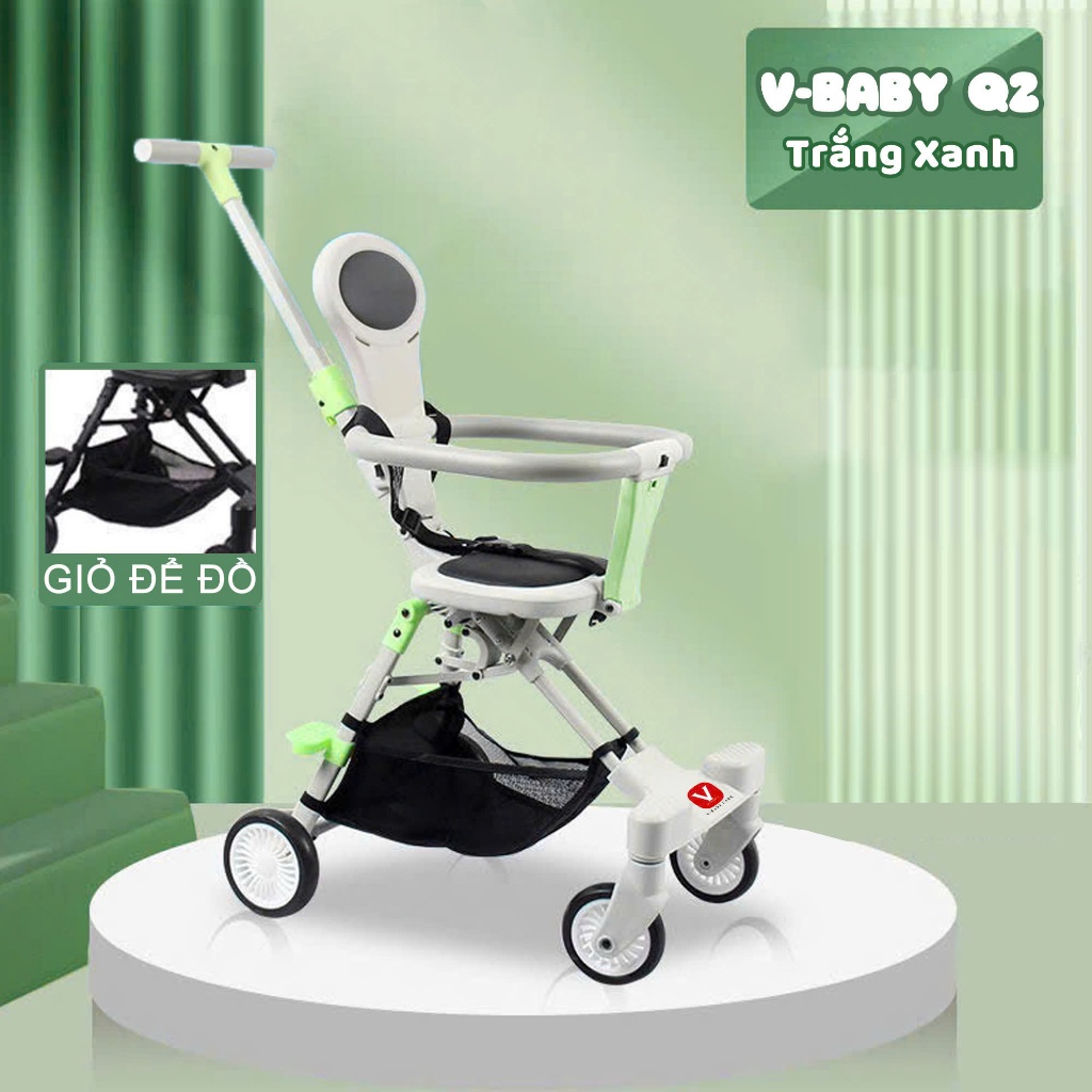 Xe Đẩy Gấp Gọn Nhẹ, Đảo Chiều V-Baby Q2, Khung Thép Carbon Chắc Chắn ...