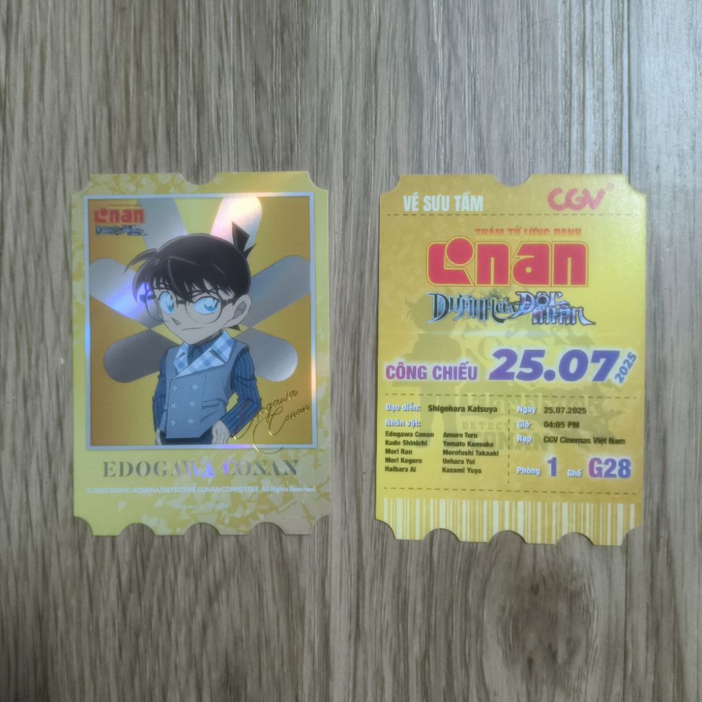[Pass] Thẻ vé Movie Conan 28 cgv đầy đủ bản thường và hiếm | Shopee Việt Nam