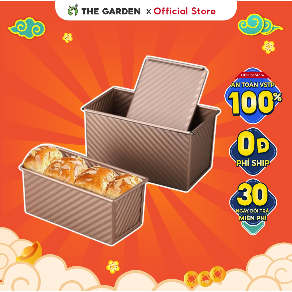 Khuôn nướng bánh mì gối, bánh sandwich THE GARDEN IGWT chống dính loại 250g - 450g | Shopee Việt Nam