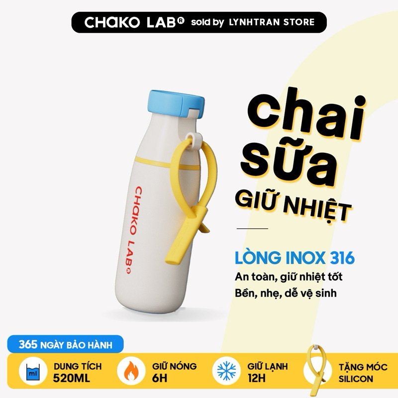 Bình Giữ Nhiệt Inox 316 MilkPod 520ml Chakolab® Chính hãng giá tốt | Shopee Việt Nam