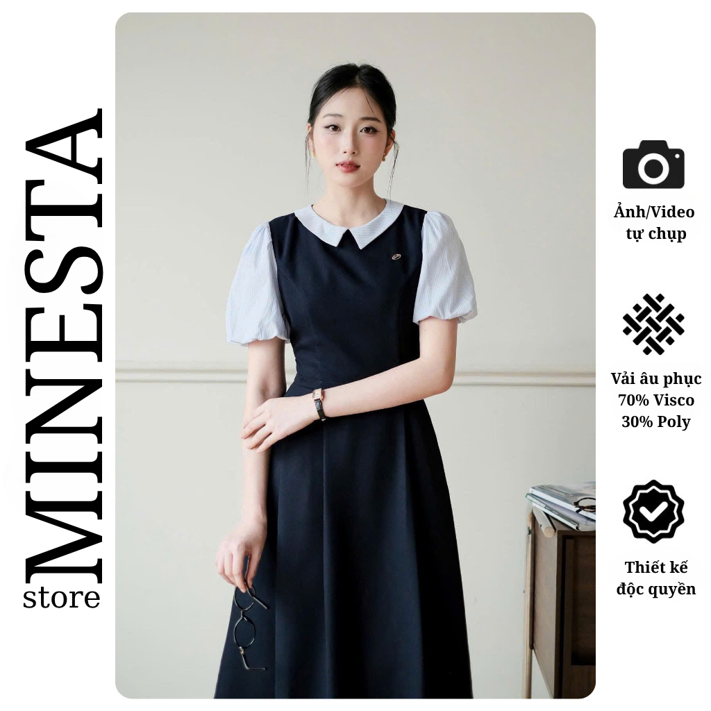 Váy Muse Thiết Kế Cổ Sen Tay Phồng Thanh Lịch, Đầm Công Sở Basic ...