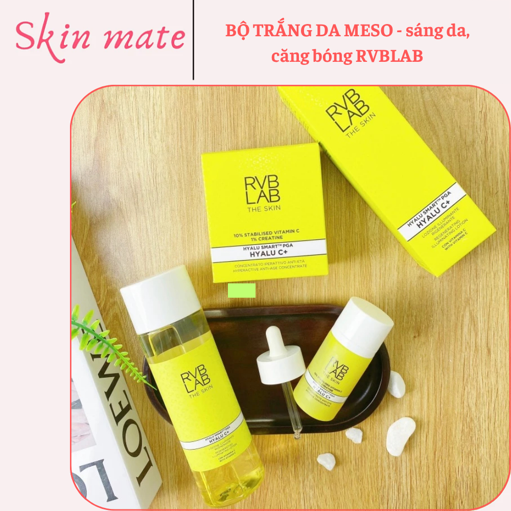 [hàng công ty] BỘ TRẮNG DA MESO - sáng da, căng bóng RVBLAB của Ý (Toner/ Serum/ Kem dưỡng ...