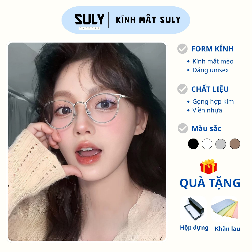 Gọng kính cận mắt mèo SulyEyewear thiết kế unisex phong cánh Hàn Quốc ...