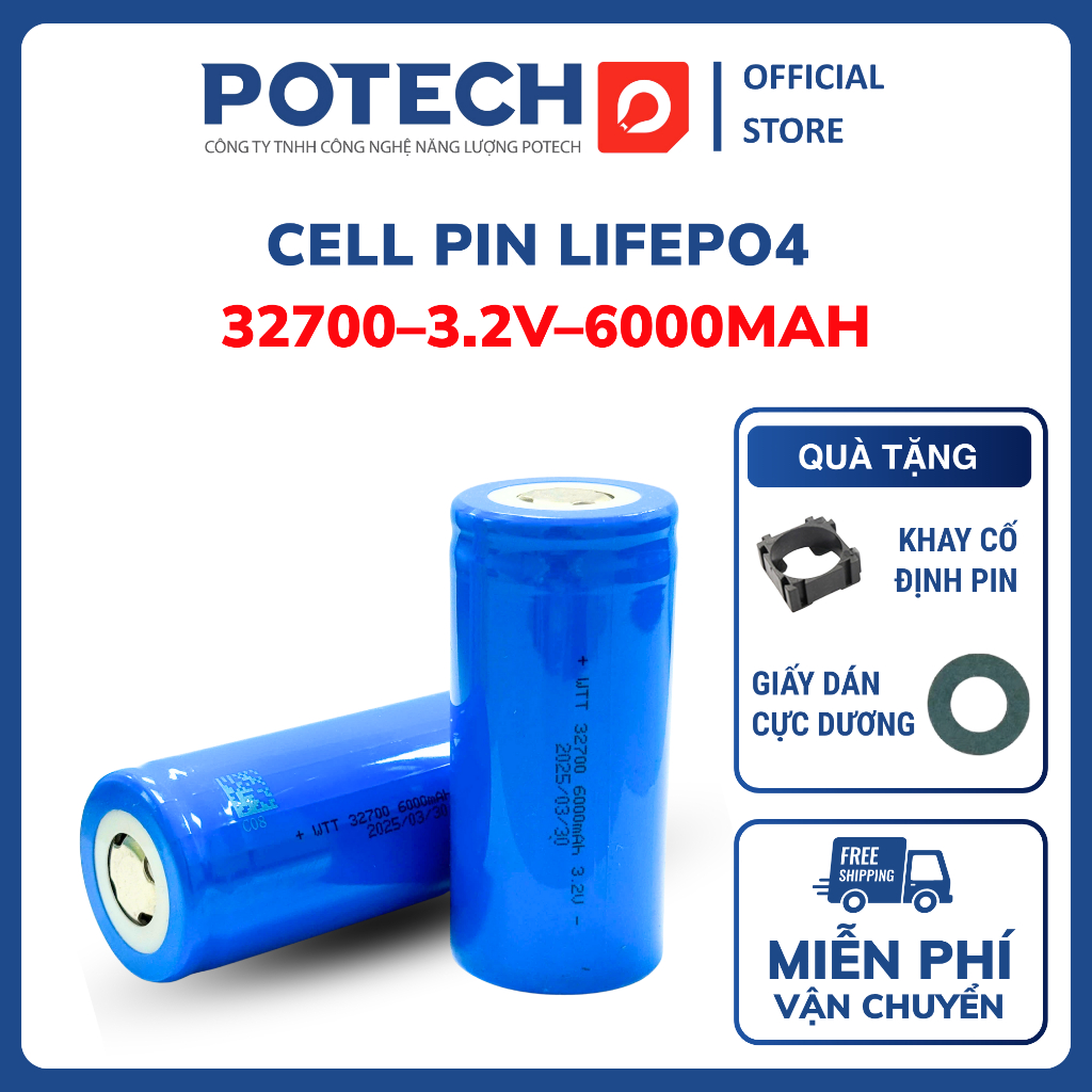 [HÀNG LOẠI A] Pin LiFePO4 32700 3.2V 6000mAh, cell pin dung lượng cao dòng xả 3C | Shopee Việt Nam