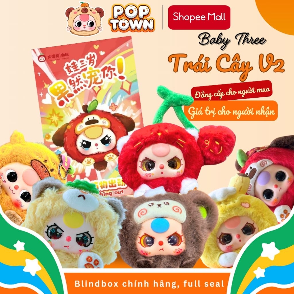 [HỎA TỐC] BABY THREE TRÁI CÂY ĐẦU THÚ V2 - Blindbox, cherry, quà tặng ...