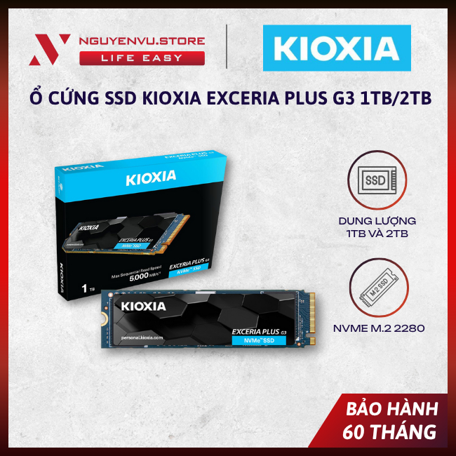 [CHÍNH HÃNG] Ổ cứng SSD Kioxia EXCERIA PLUS G3 1TB/2TB NVMe M.2 2280 (LSD10Z001TG8) - [FULL VAT ...