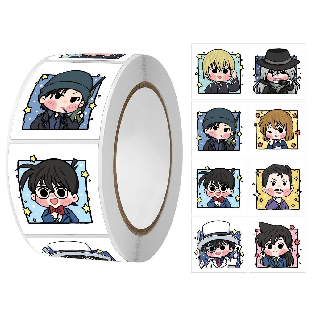 Cuộn 500 hình dán sticker CONAN Shinichi mori ran BN8 moci battery vở ...