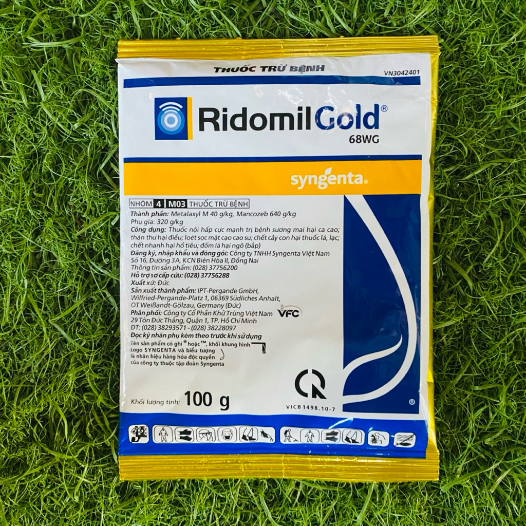 Ridomil Gold 68WG gói 100gr - SYNGENTA, chuyên sương mai, thán thư ...