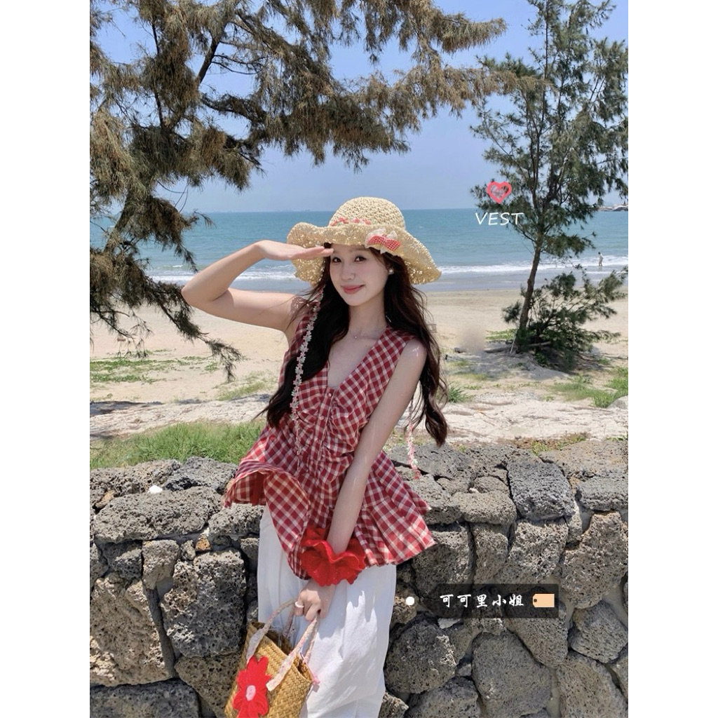 Áo caro dáng xoè phối nút bọc | Shopee Việt Nam