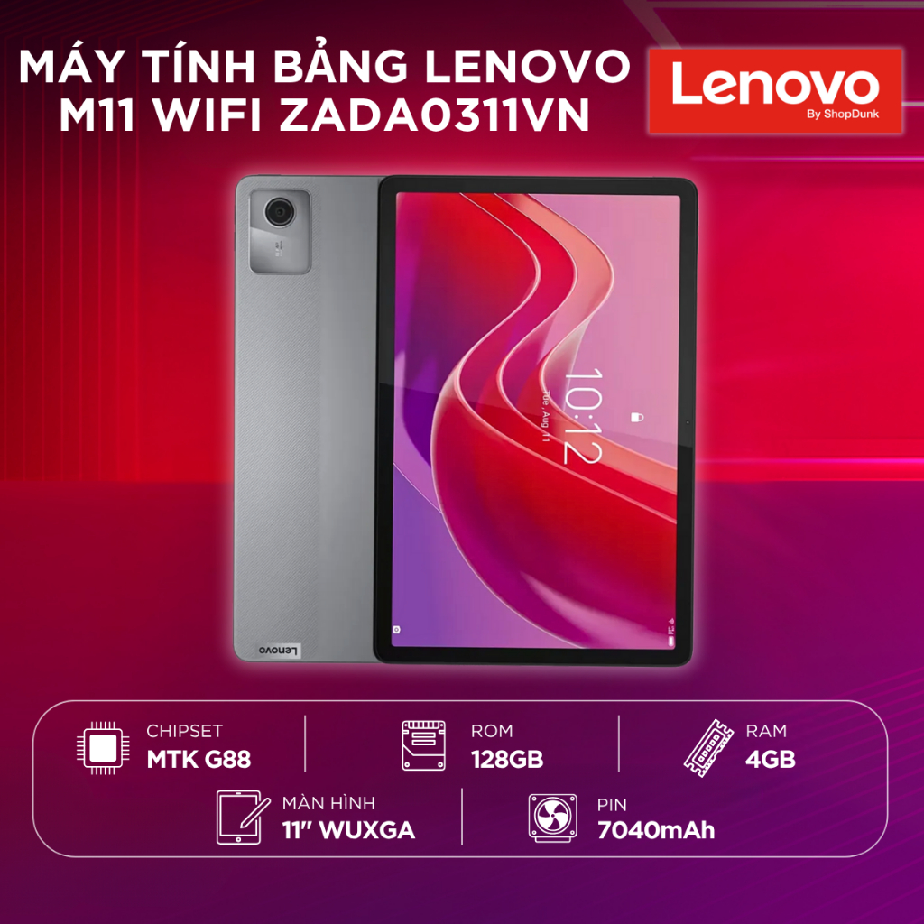 Máy Tính Bảng Lenovo Tab M11 Wifi ZADA0311VN | MTK Helio G88 | 4GB | 128GB | 11" | 7040mAh | Xám ...