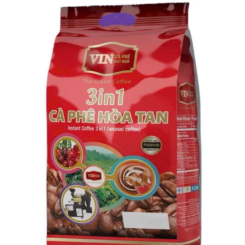 CÀ PHÊ HOÀ TAN 3in1 VIN - Bịch 50 gói ×16gr (date : 2027) | Shopee Việt Nam