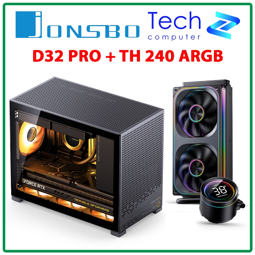 Combo Case Jonsbo D32 Pro Đen + Tản Nhiệt AIO TH-240 ARGB Đen Chính ...