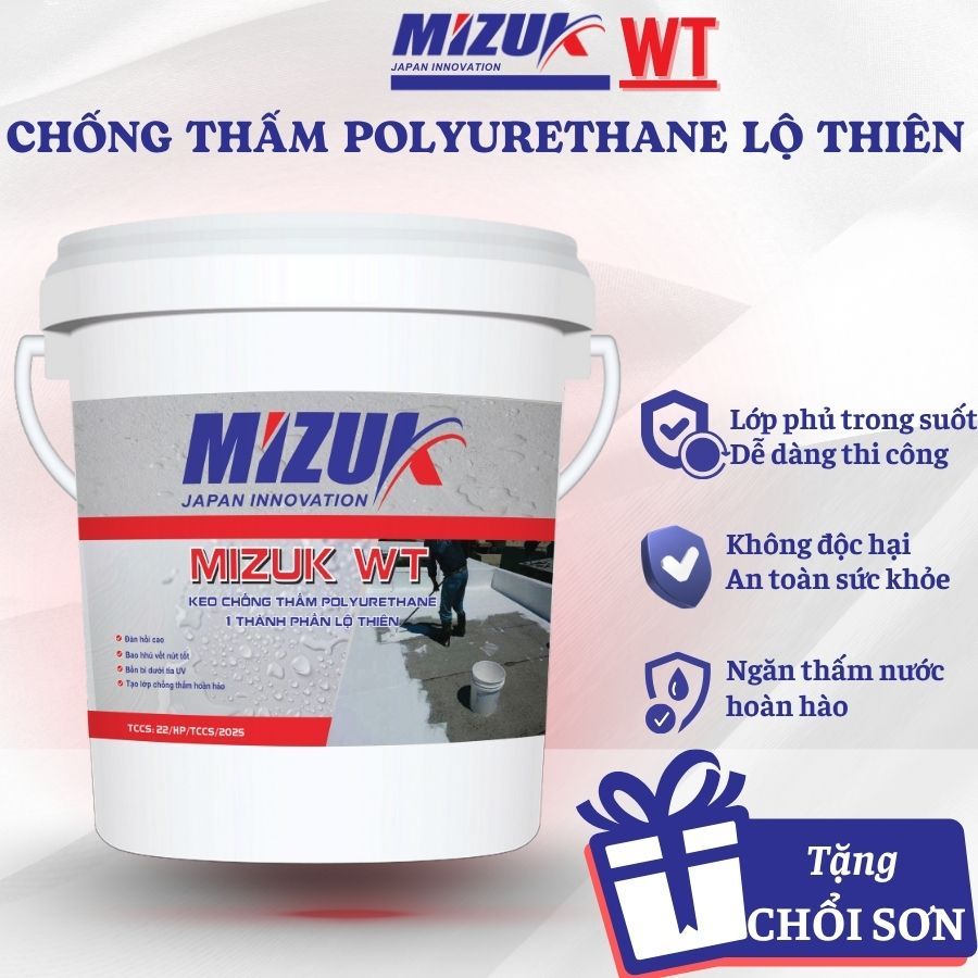 Sơn Chống Thấm Polyurethane MIZUK WT – 1 Thành Phần Gốc Nước – Dùng ...