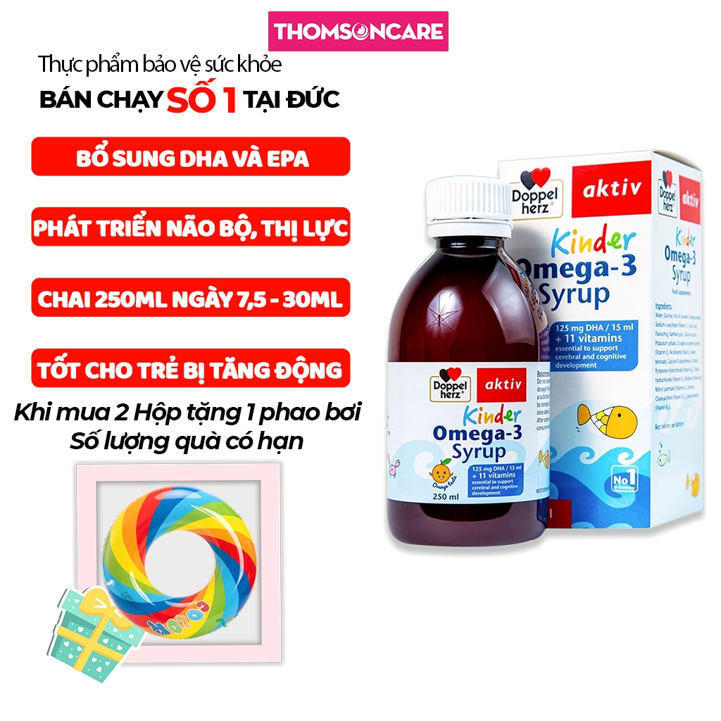 Siro Omega Aktiv Kinder cho bé, bổ sung omega3 DHA syrup từ dầu cá và ...
