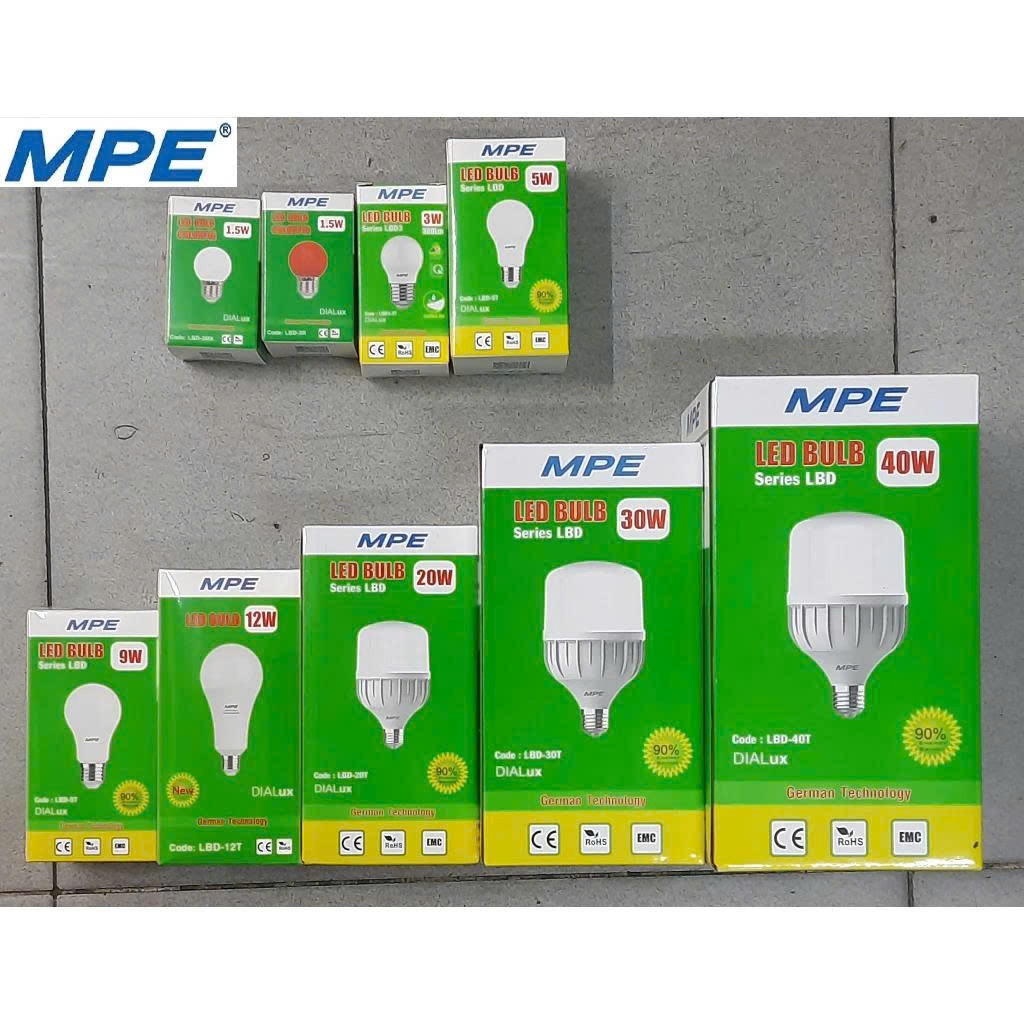 MPE - Bóng đèn LED bulb 9W/ 12W/ 20W/ 30W/ 40W LBD3 - ánh sáng trắng ...